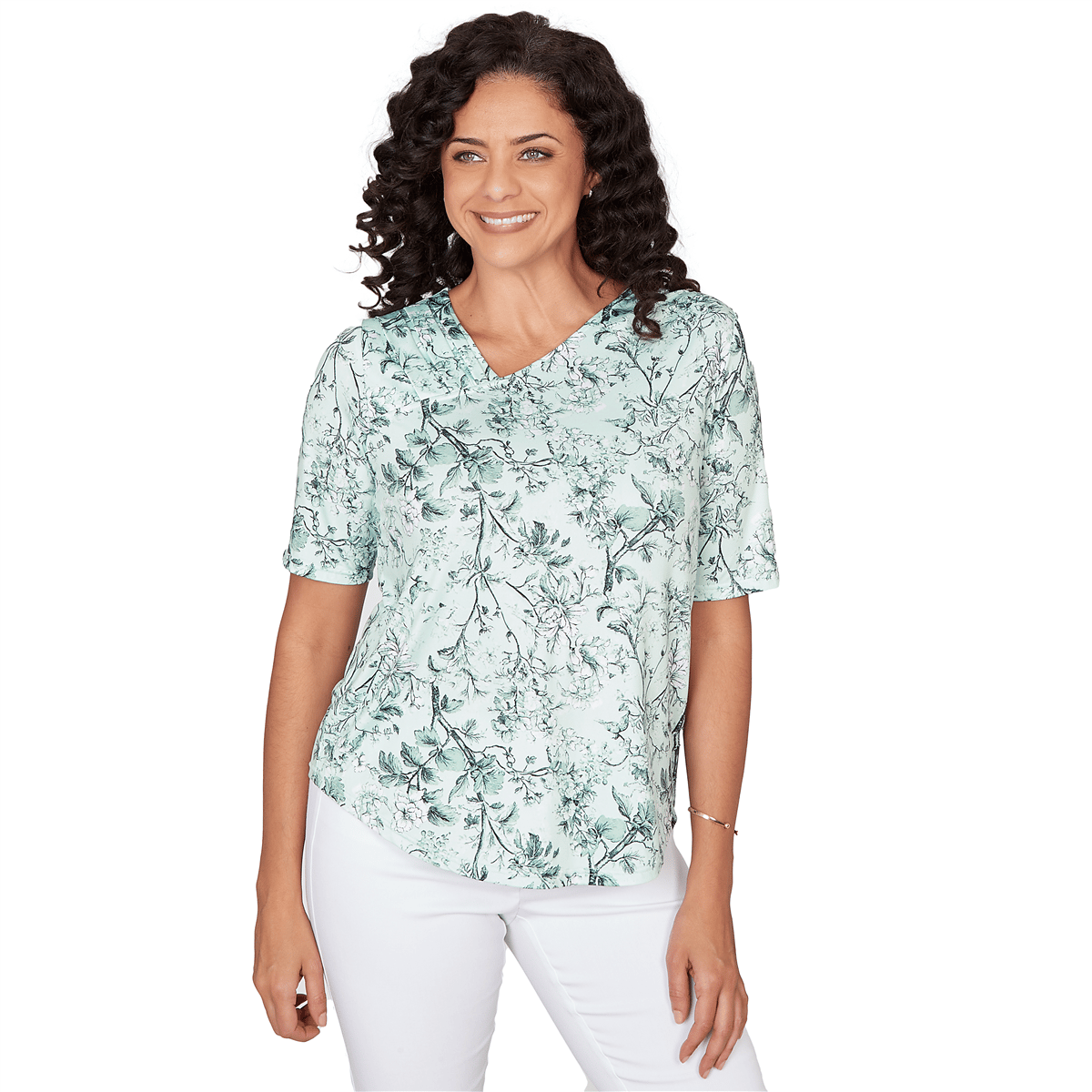 Click here for Petite Emaline Verde Grove I Asymmetrical V Neck F... prices