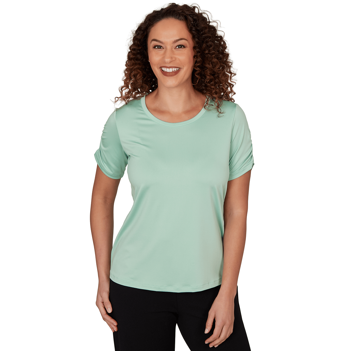 Click here for Womens Emaline Verde Grove II Short Ruch Sleeve Bl... prices
