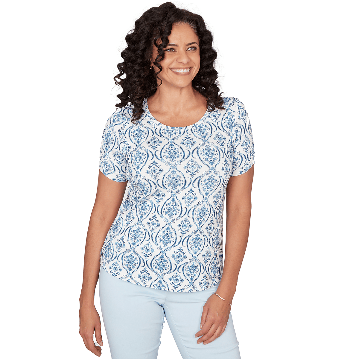 Click here for Womens Emaline Key Items Ruched Short Sleeve Medal... prices