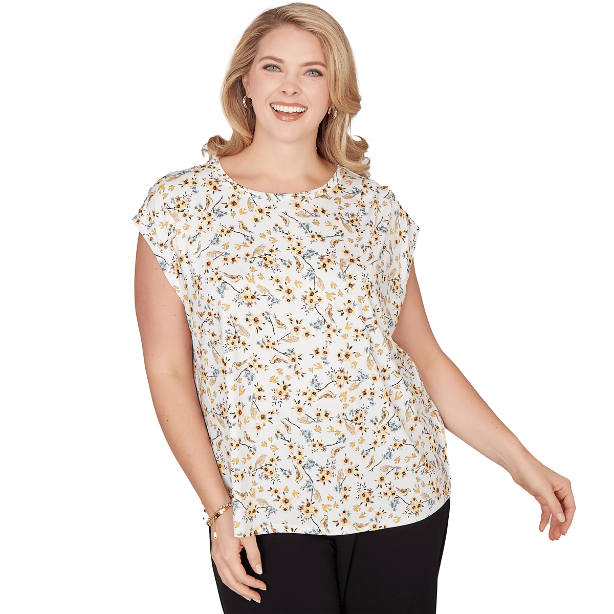 Click here for Plus Size Emaline Key Items Cap Sleeve Floral & Bi... prices