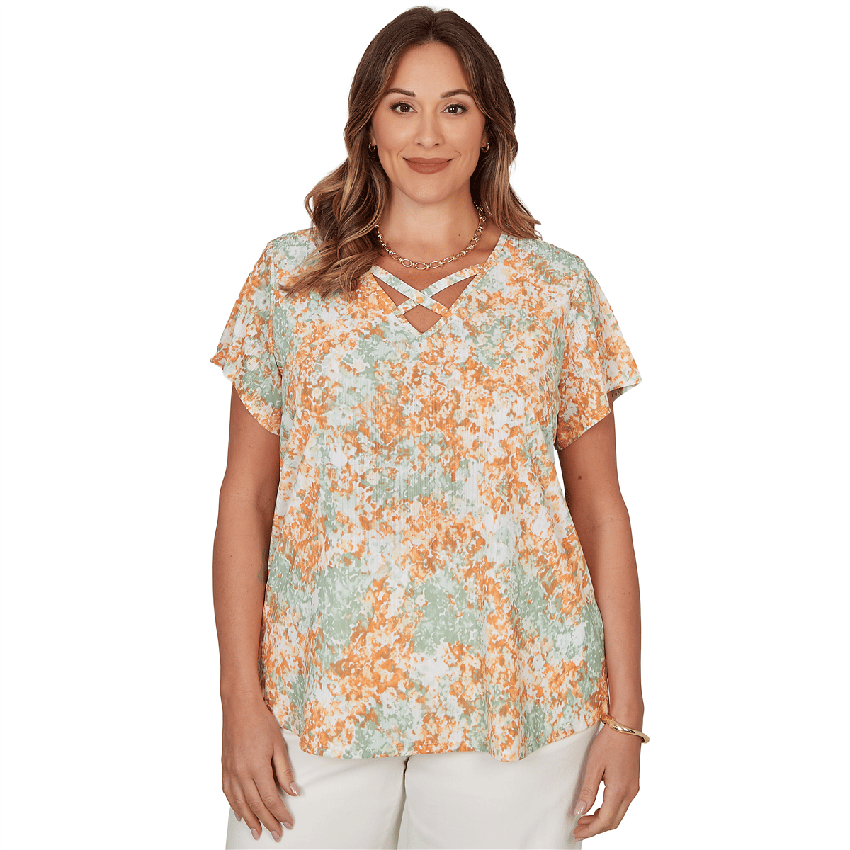 Click here for Plus Size Emaline Key Items Short Sleeve Textured... prices