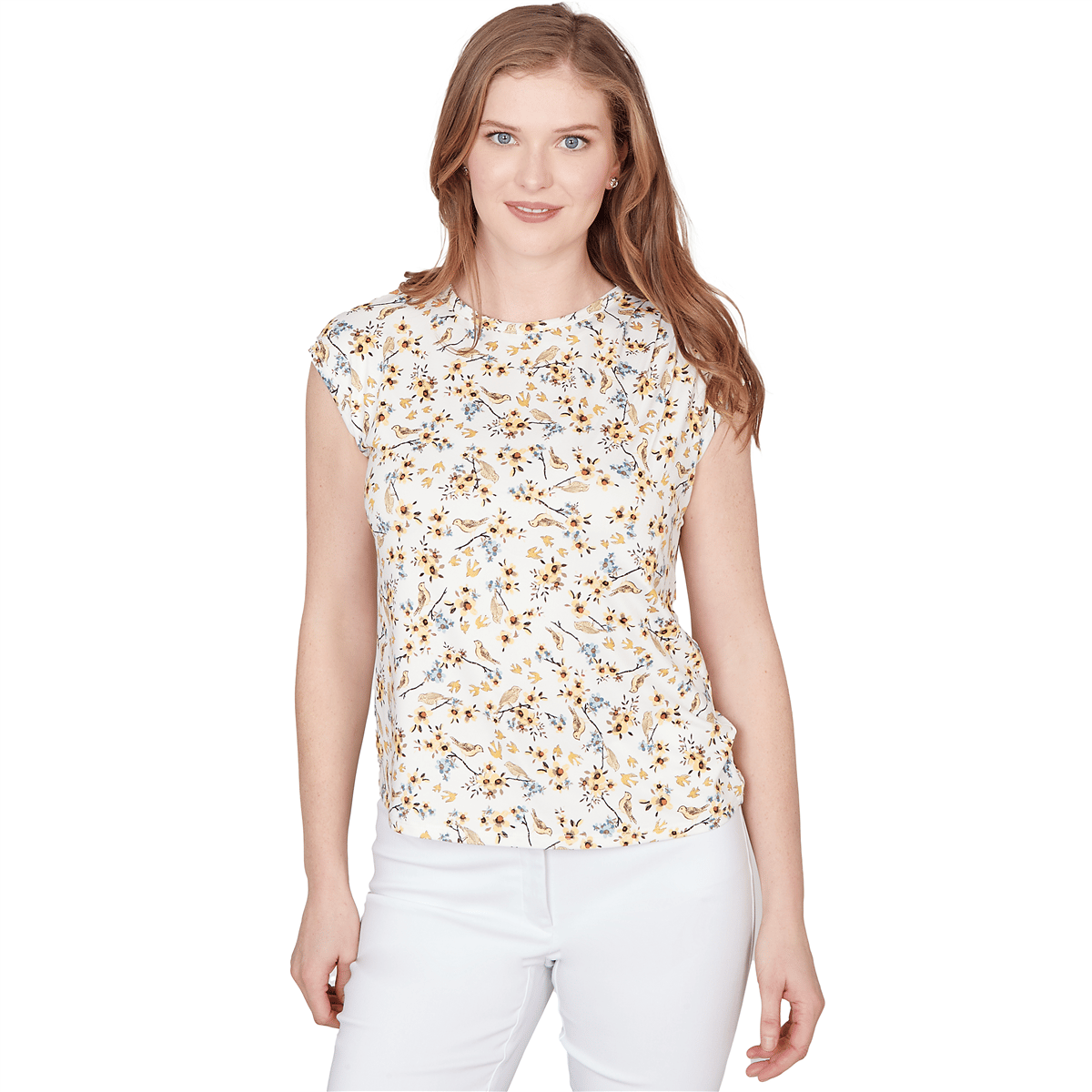 Click here for Petite Emaline Key Items Cap Sleeve Floral & Birds... prices