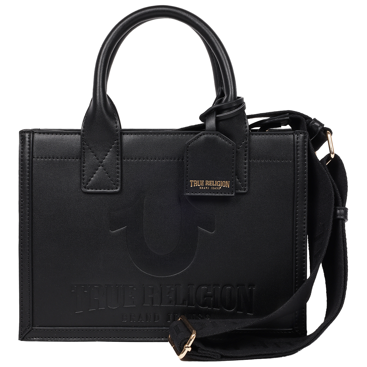 Click here for True Religion Debossed Logo Modern Tote w/ Shoulde... prices