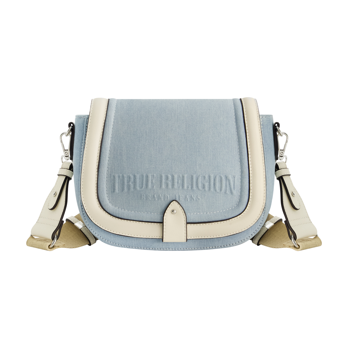 Click here for True Religion Distressed Logo Denim Shoulder Bag prices