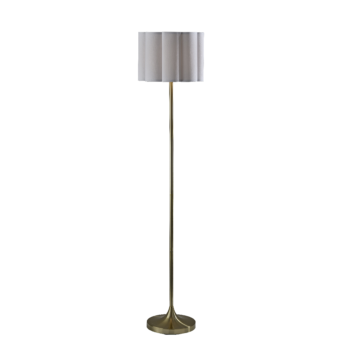 Click here for Adesso Elodie Floor Lamp with White Scalloped Fabr... prices