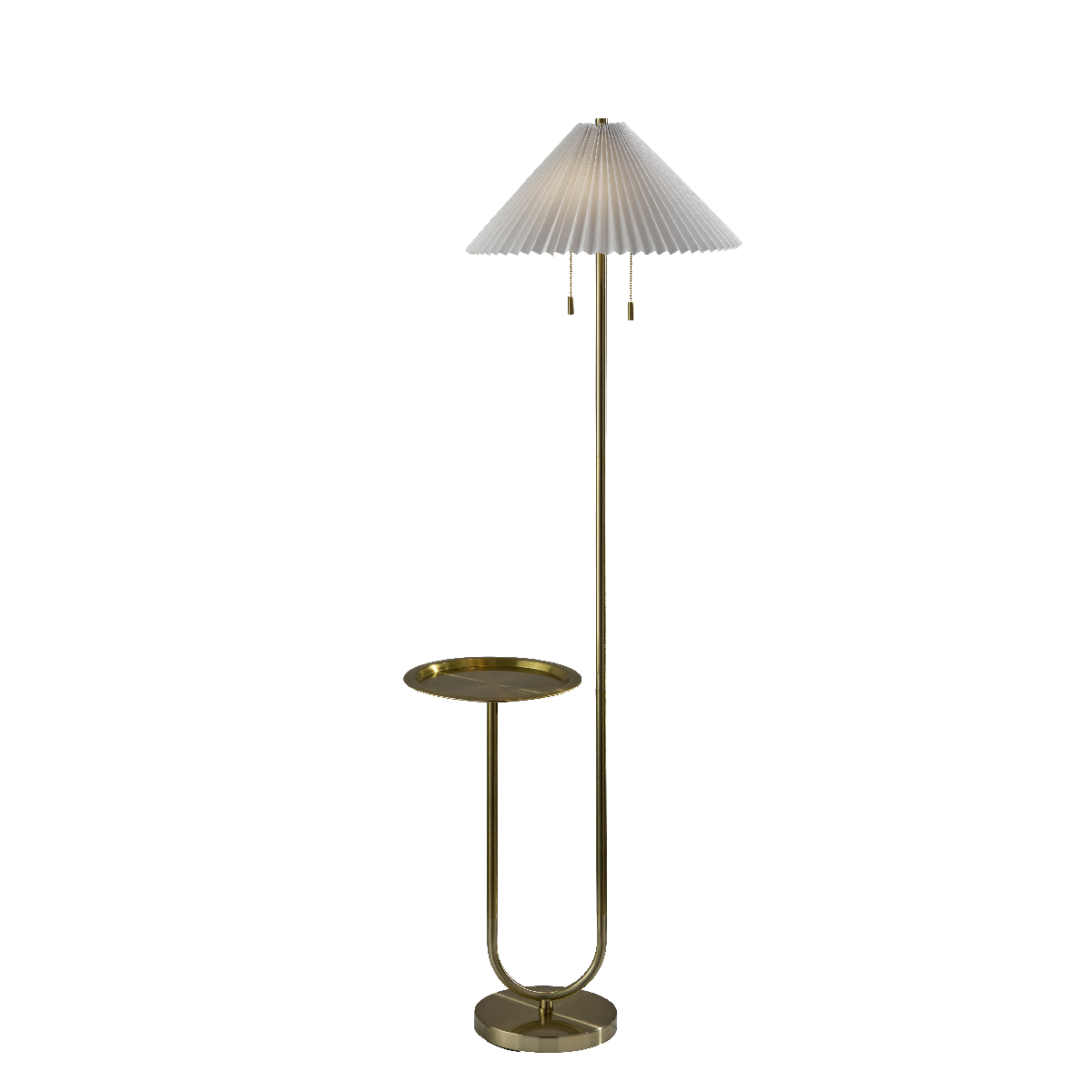 Click here for Adesso Uma Shelf Floor Lamp with Knife Pleated Fab... prices