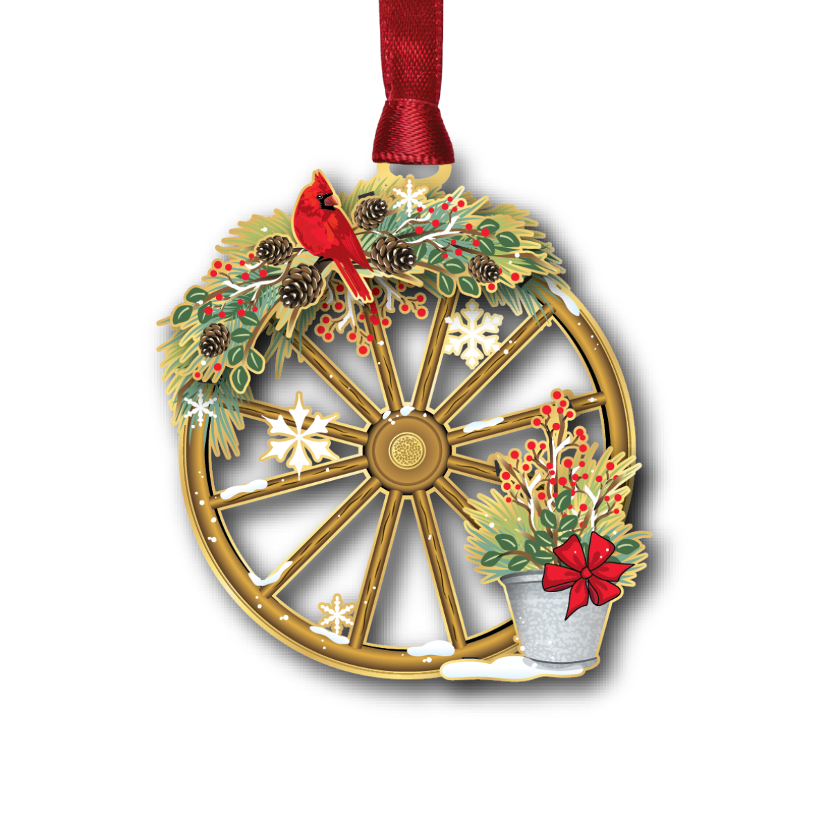 Click here for Beacon Design Winter Wagon Wheel Christmas Ornamen... prices