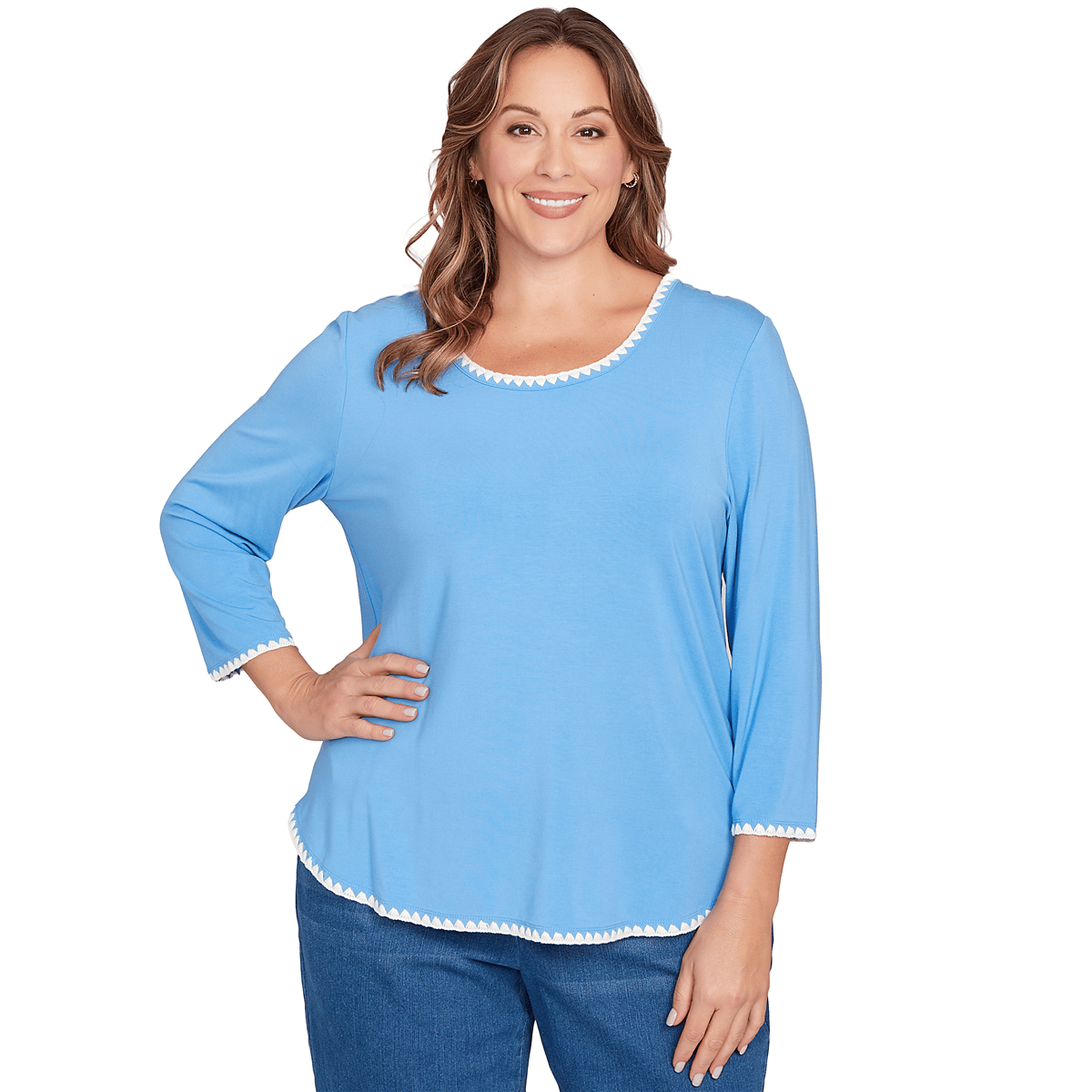 Click here for Plus Size Ruby Rd. Hello Holiday Scallop Embroider... prices