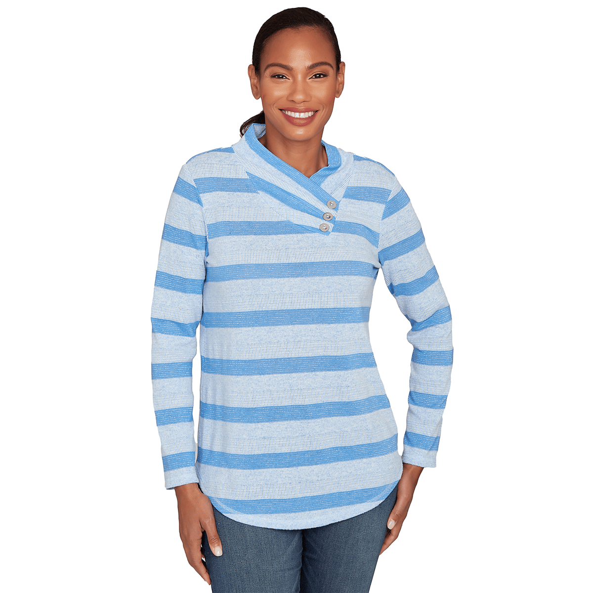 Click here for Womens Ruby Rd. Must Haves I Button Accent Stripe... prices