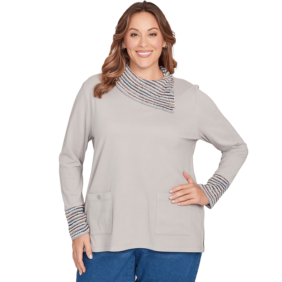 Click here for Plus Size Ruby Rd. Travel and Leisure Patch Pocket... prices