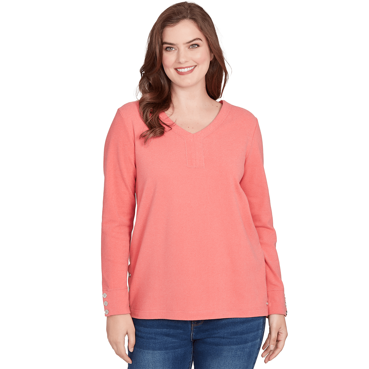 Click here for Petite Ruby Rd. Travel and Leisure Long Sleeve V N... prices