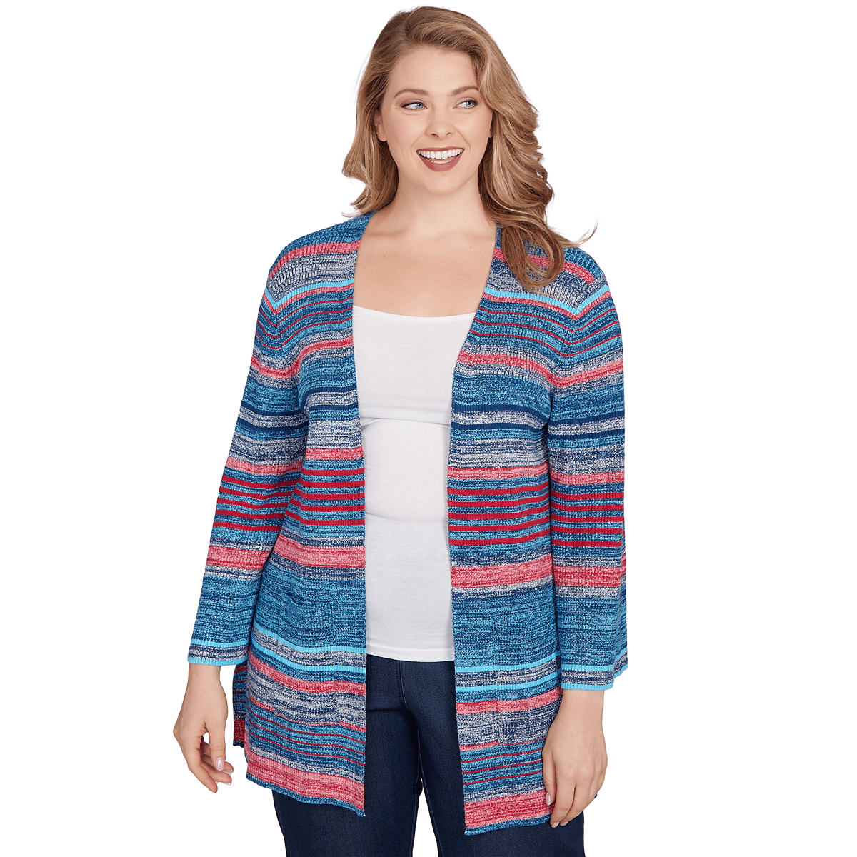 Click here for Plus Size Ruby Rd. Indigo Go Front Pocket Stripe C... prices