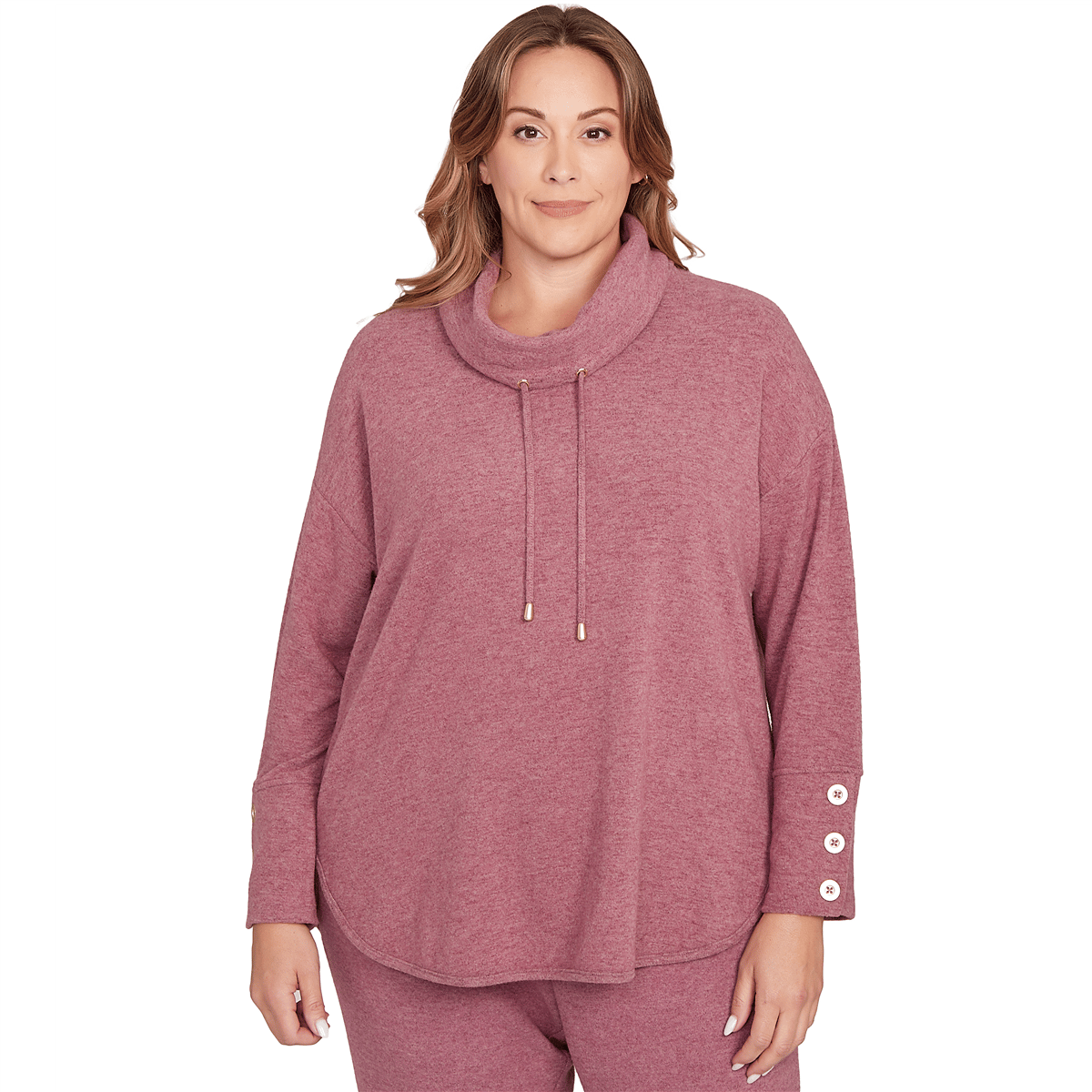 Click here for Plus Size Ruby Rd. Modern Cozy Cowl Neck Hacci Swe... prices