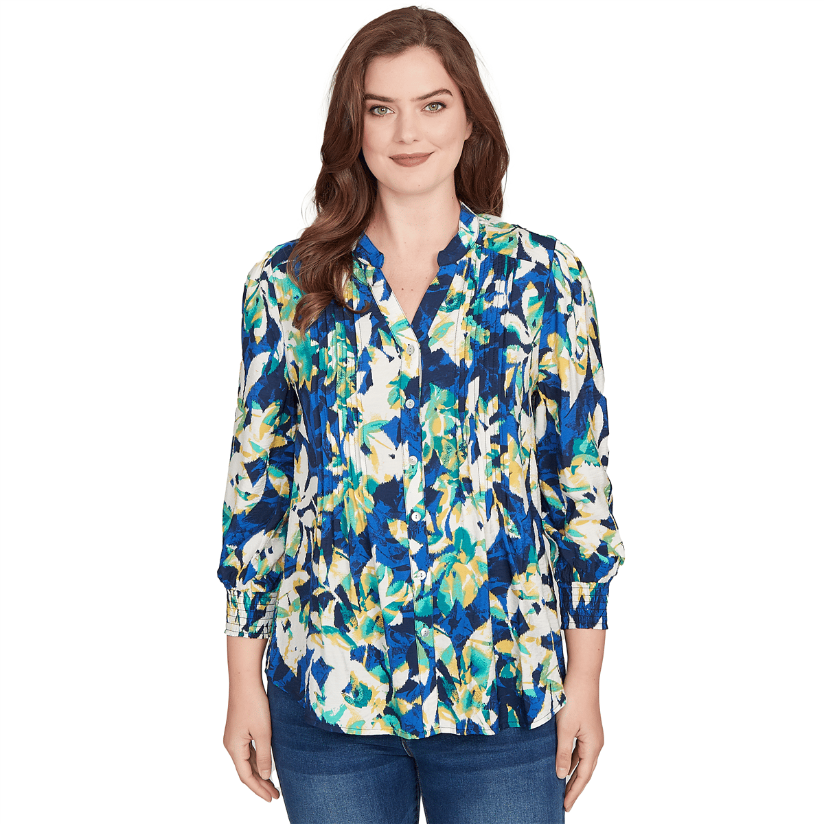 Click here for Womens Ruby Rd. Fall Flair Pleated Button Front Fl... prices