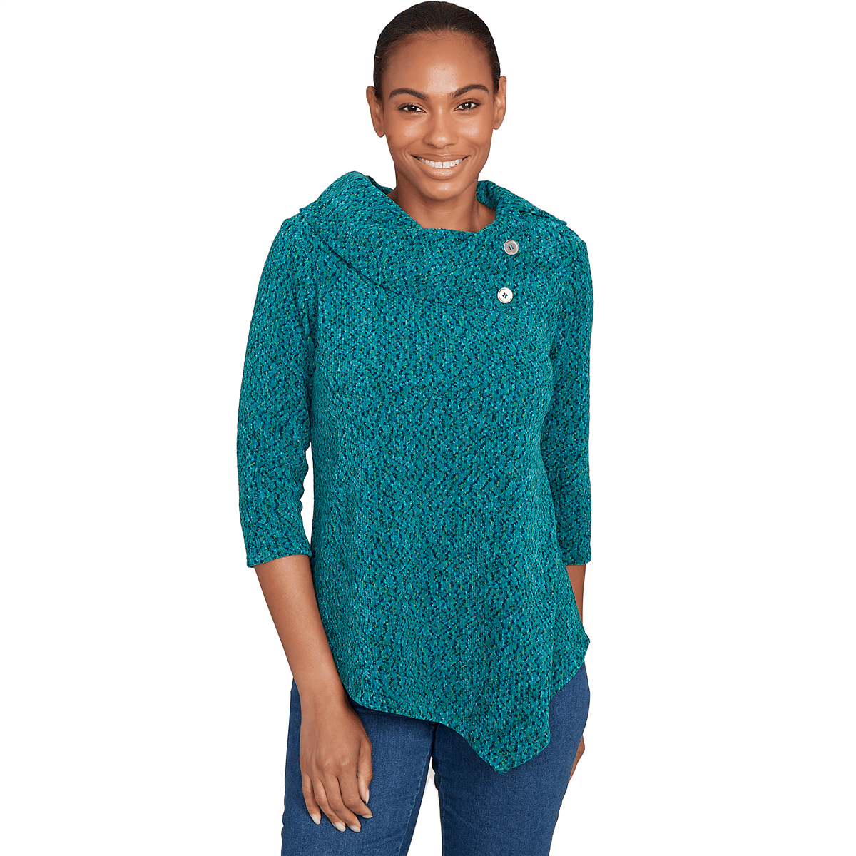 Click here for Petite Ruby Rd. Fall Flair Space Dye Chenille Swea... prices