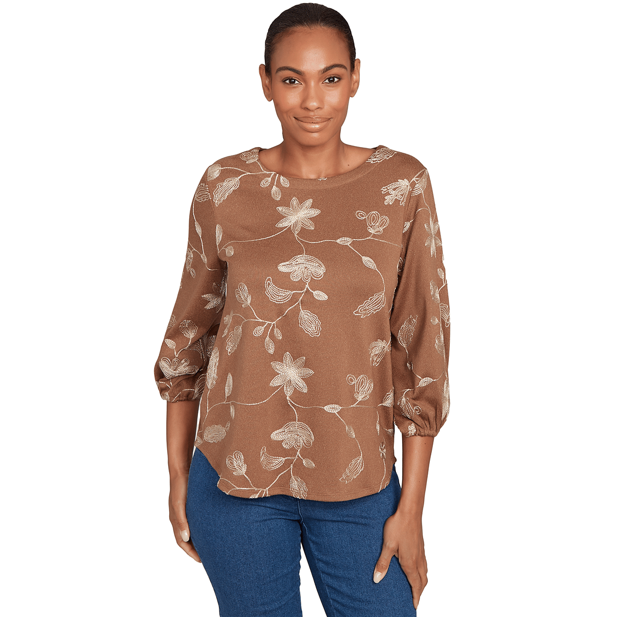 Click here for Womens Ruby Rd. New Neutrals Metallic Embroidery F... prices