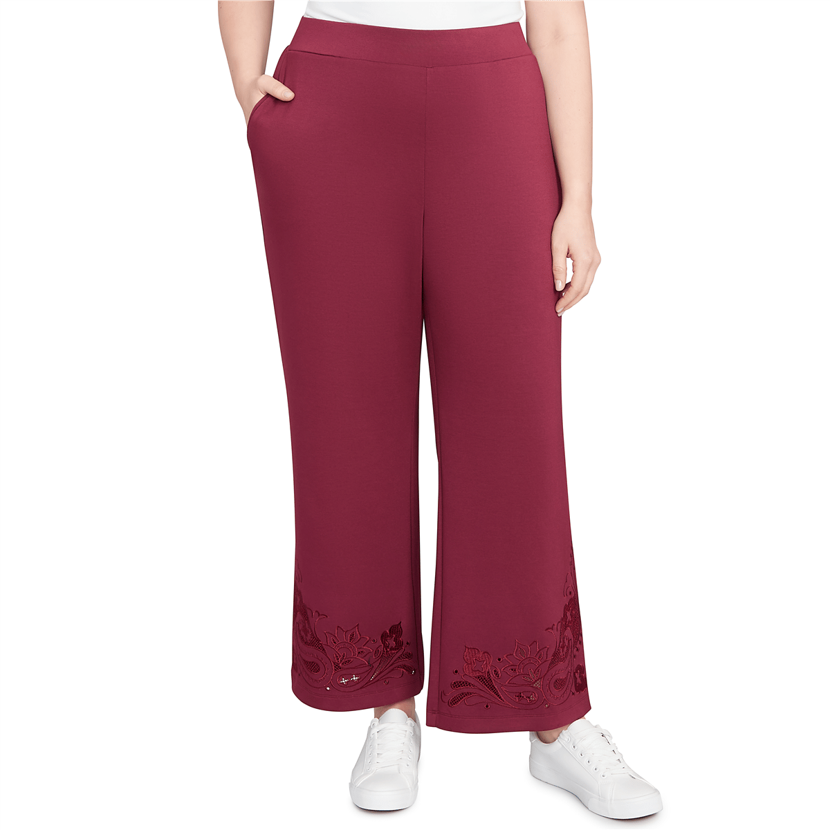 Click here for Plus Size Ruby Rd. Nouveau Chic Wide Leg Floral Cu... prices