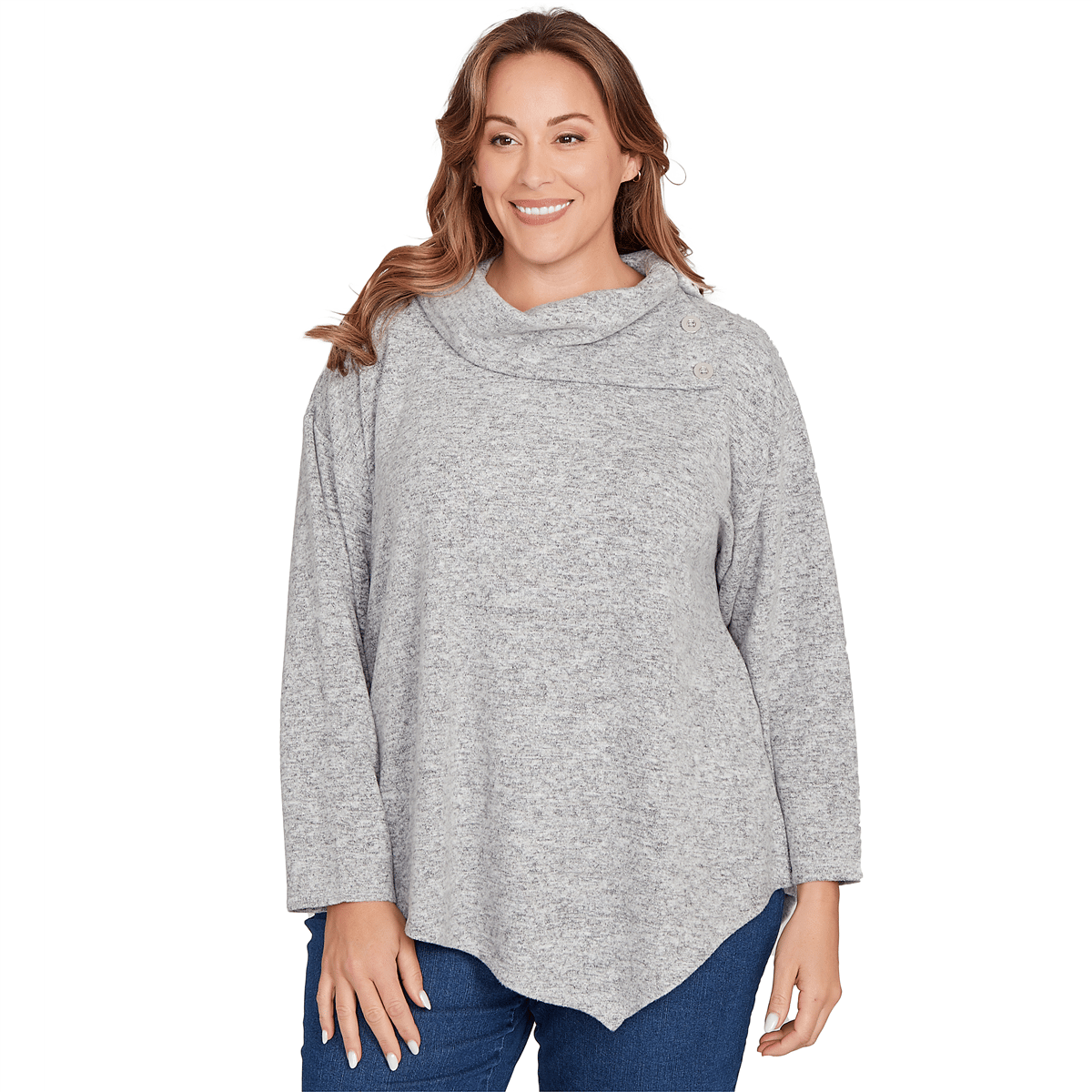 Click here for Plus Size Ruby Rd. Cozy Time Asymmetrical Hem Cowl... prices