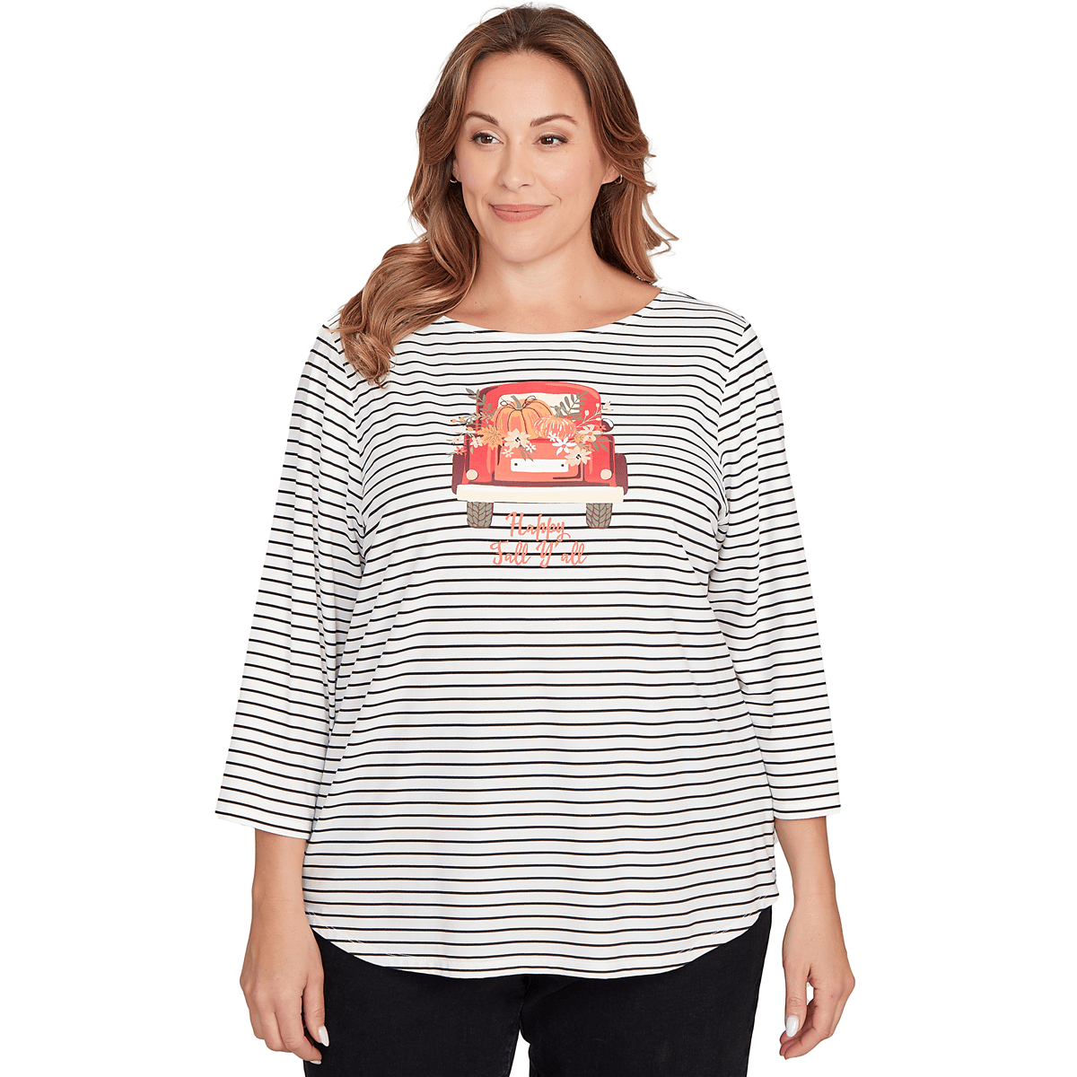 Click here for Petite Ruby Rd. Must Haves II Stripe Happy Fall Ya... prices