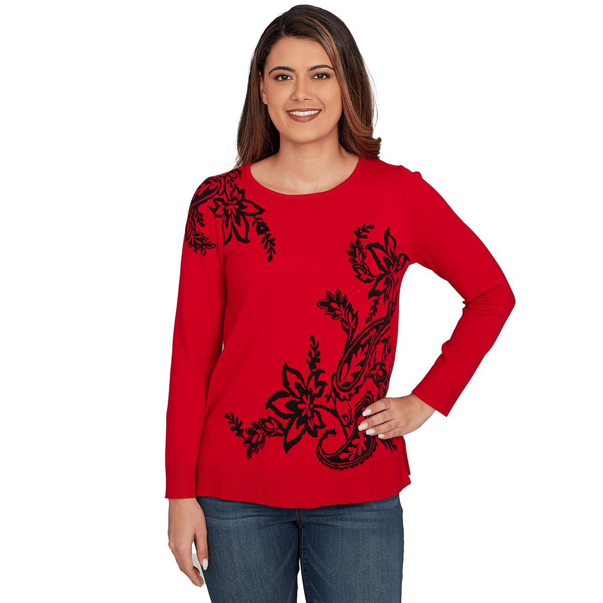 Click here for Womens Ruby Rd. Holiday Sweaters Floral Paisley Sw... prices