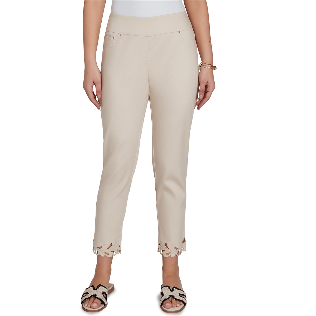 Click here for Womens Ruby Rd. Tropical Noir Pull On Cutout Hem D... prices