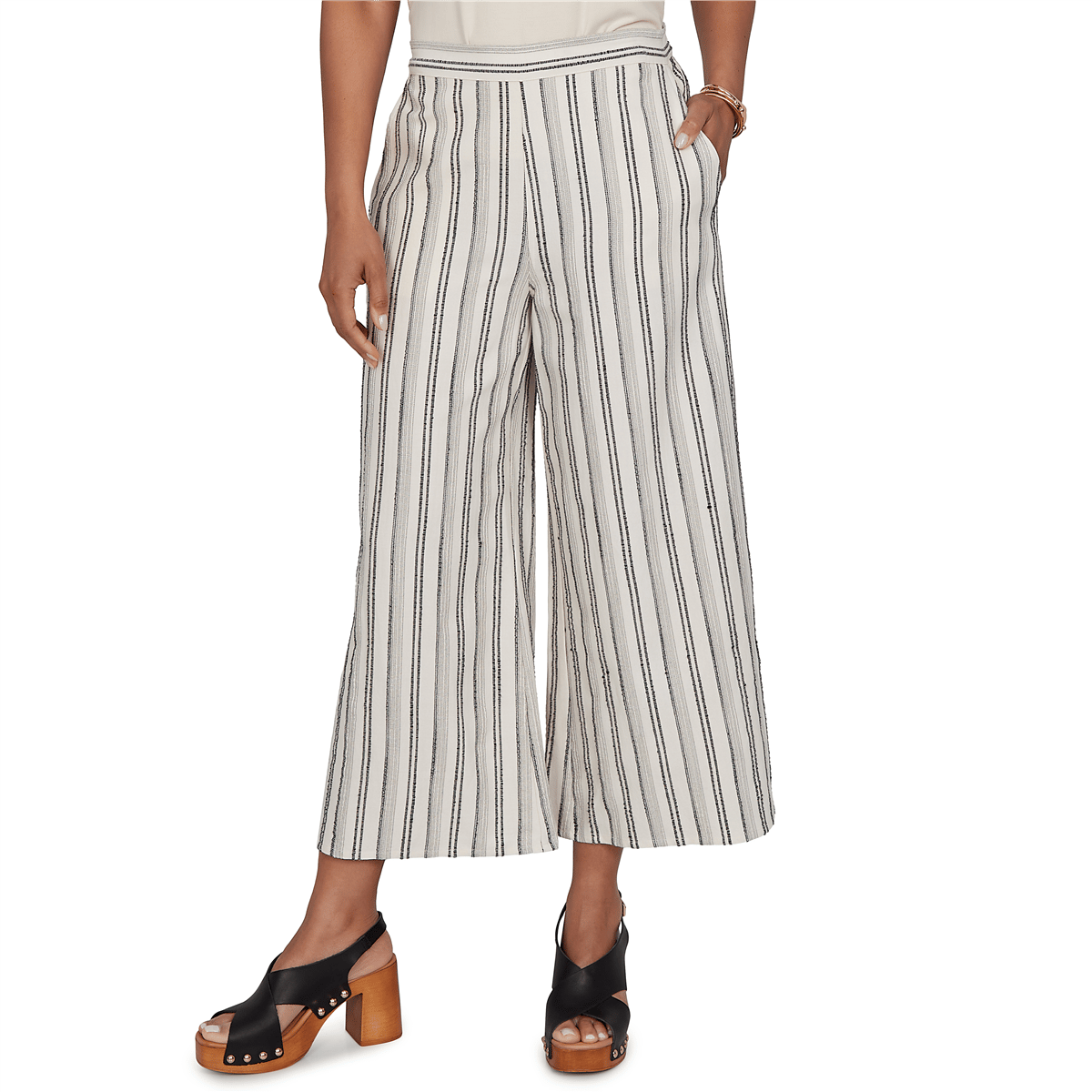 Click here for Womens Ruby Rd. Tropical Noir Pull On Stripe Wide... prices
