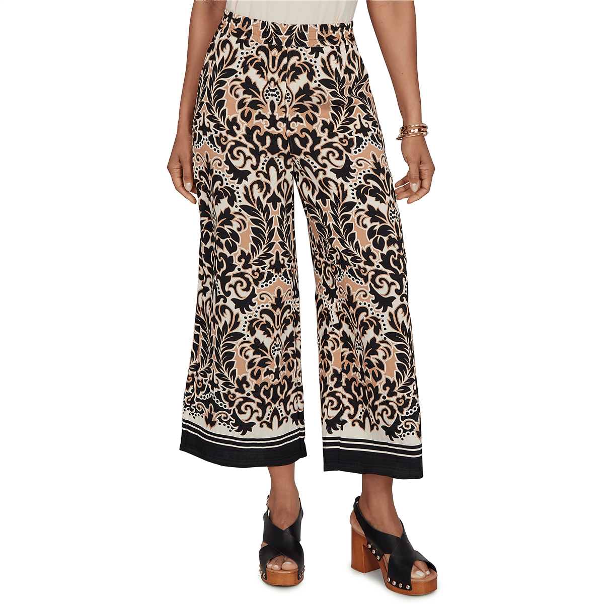 Click here for Womens Ruby Rd. Tropical Noir Pull On Damask Wide... prices