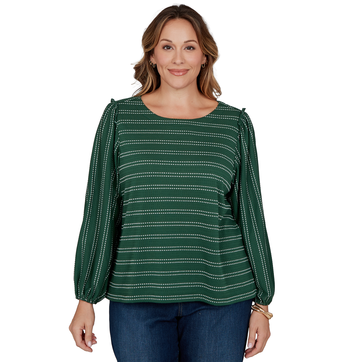 Click here for Plus Size Ruby Rd. Must Haves Embellished Stripe B... prices