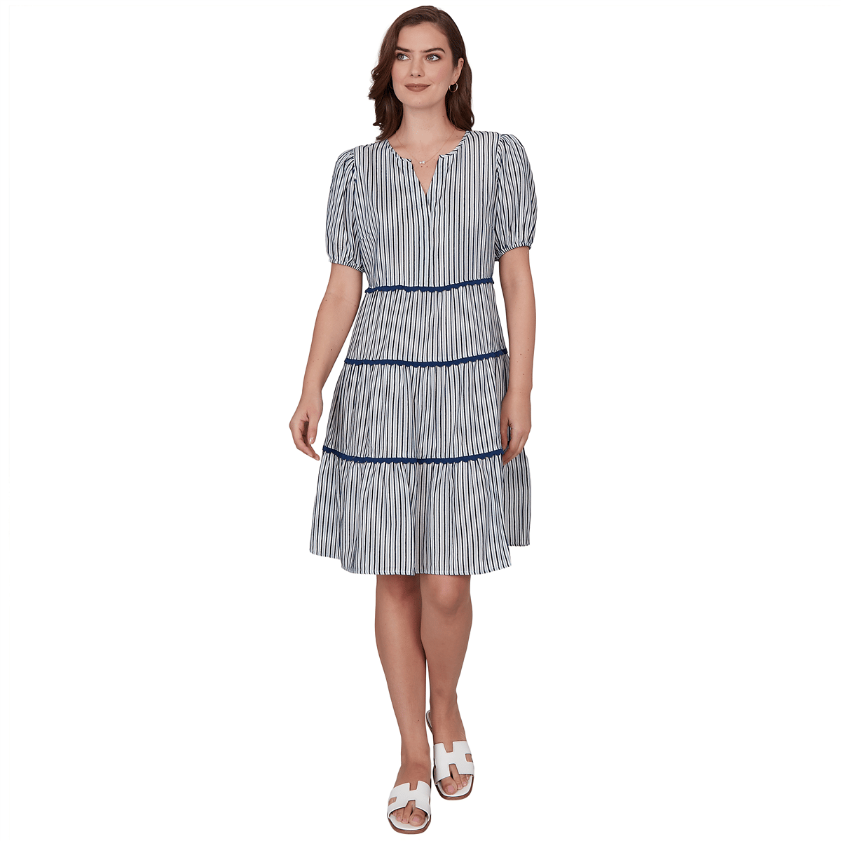 Click here for Womens Ruby Rd. Swing Into Spring Stripe Tiered A-... prices
