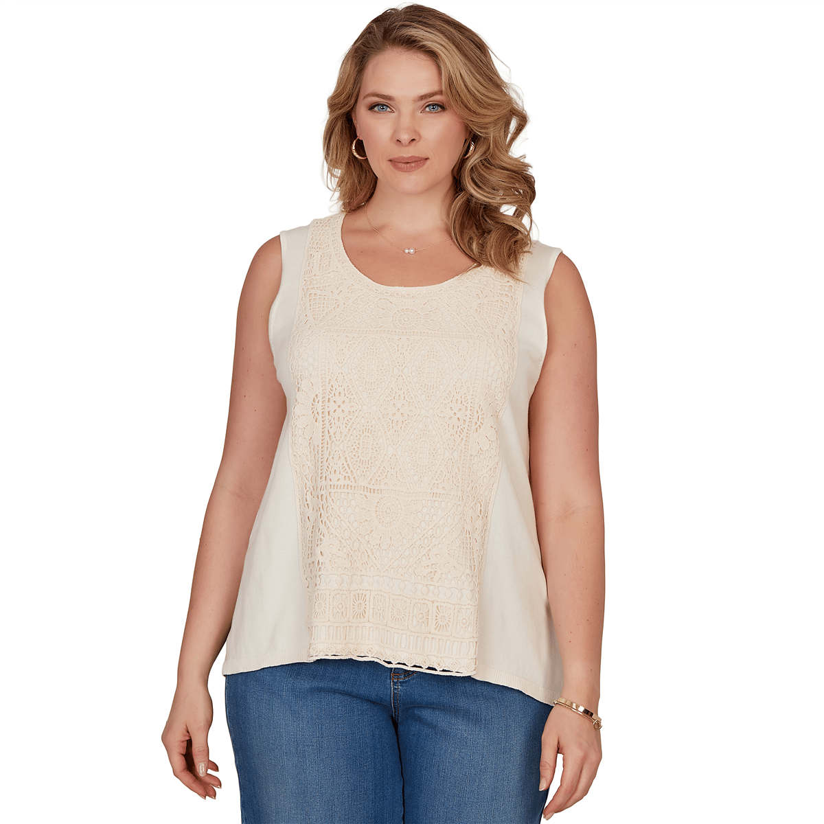 Click here for Plus Size Ruby Rd. Renaissance Romance Crochet Fro... prices