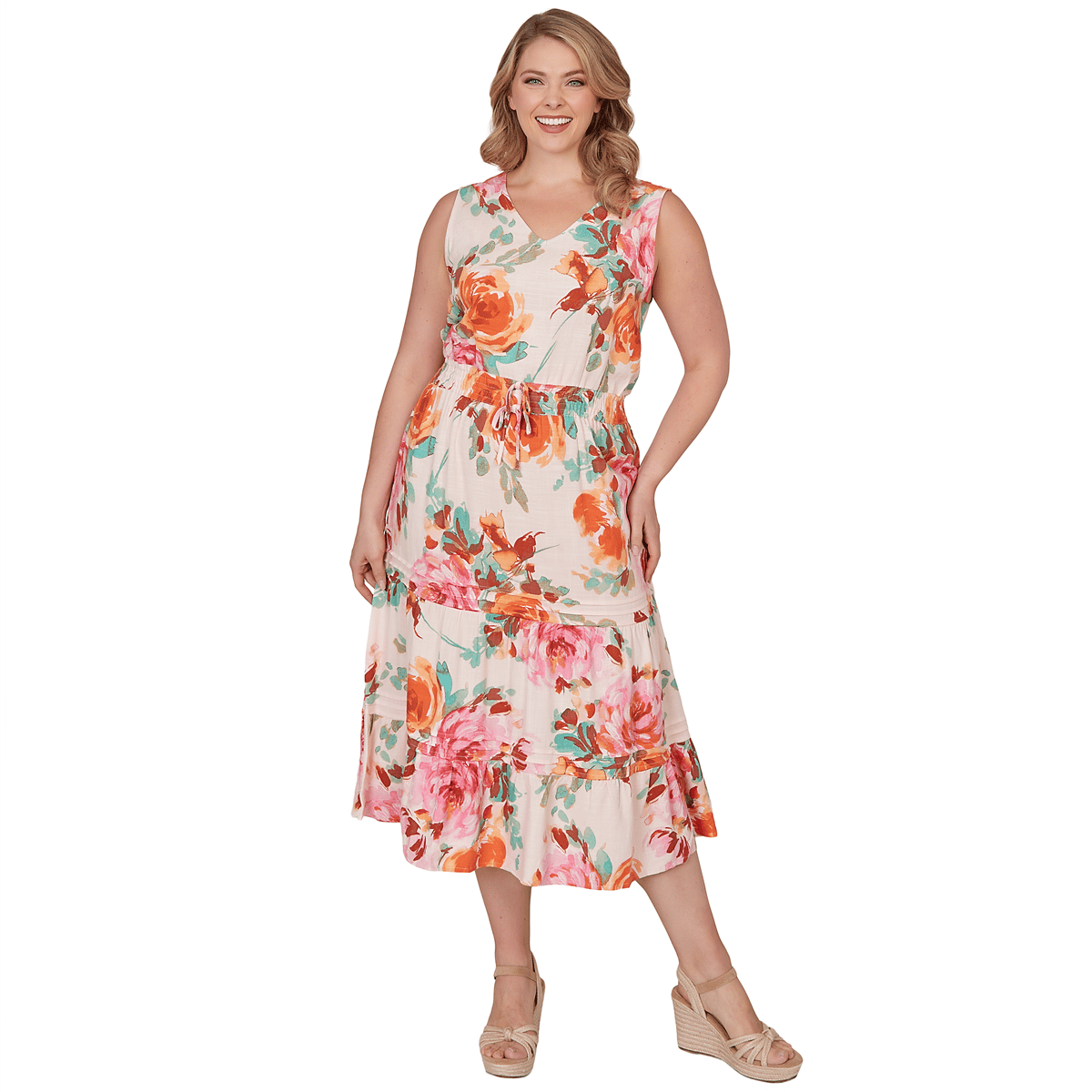 Click here for Plus Size Ruby Rd. Renaissance Romance V Neck Flor... prices