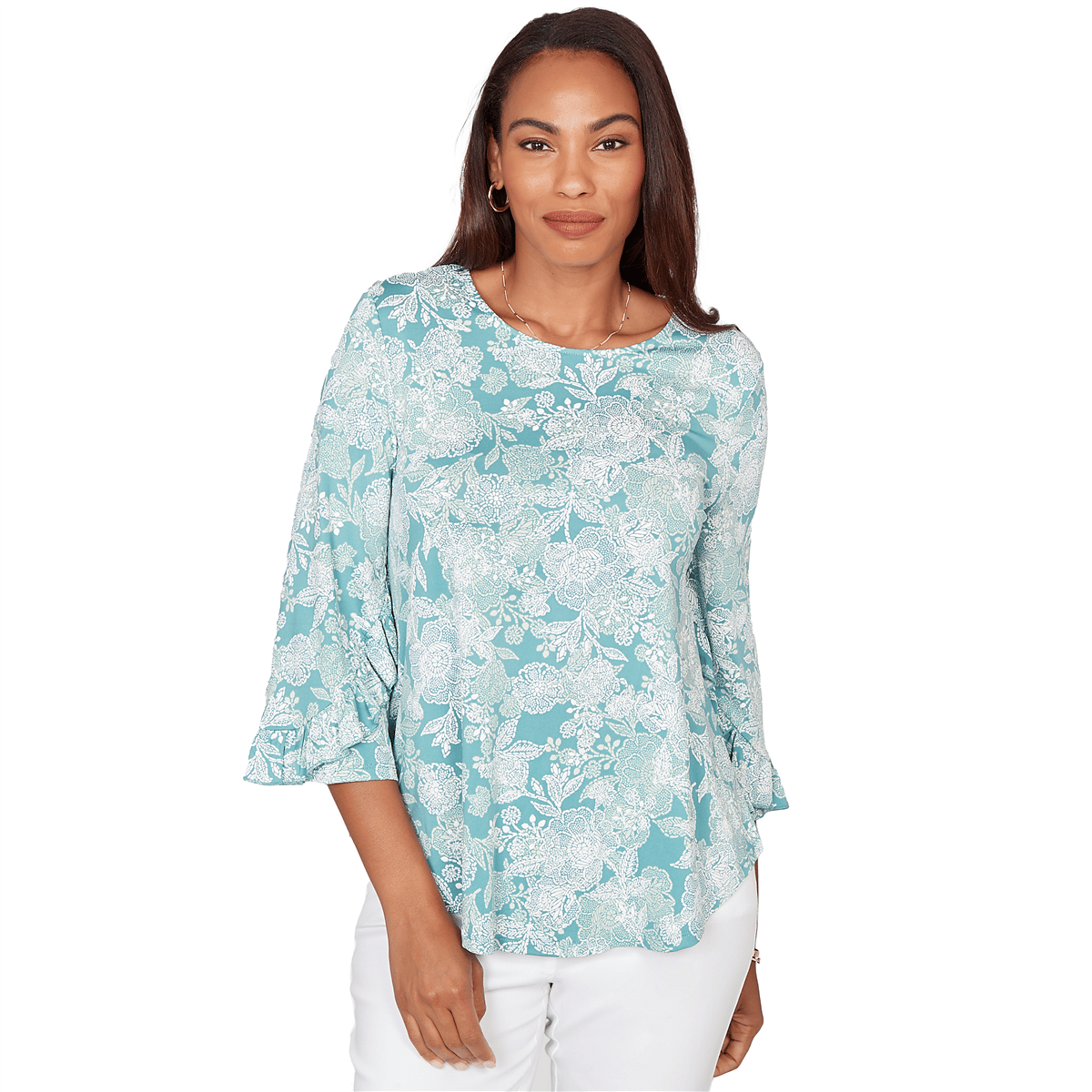 Click here for Petite Ruby Rd. Renaissance Romance 3/4 Ruffle Sle... prices