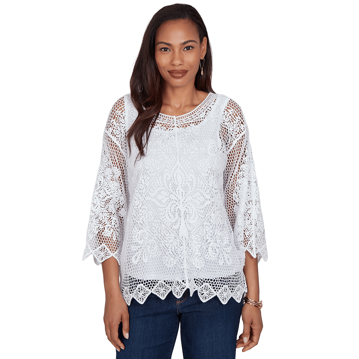 Click here for Womens Ruby Rd. French Riviera 3/4 Sleeve Open Cro... prices