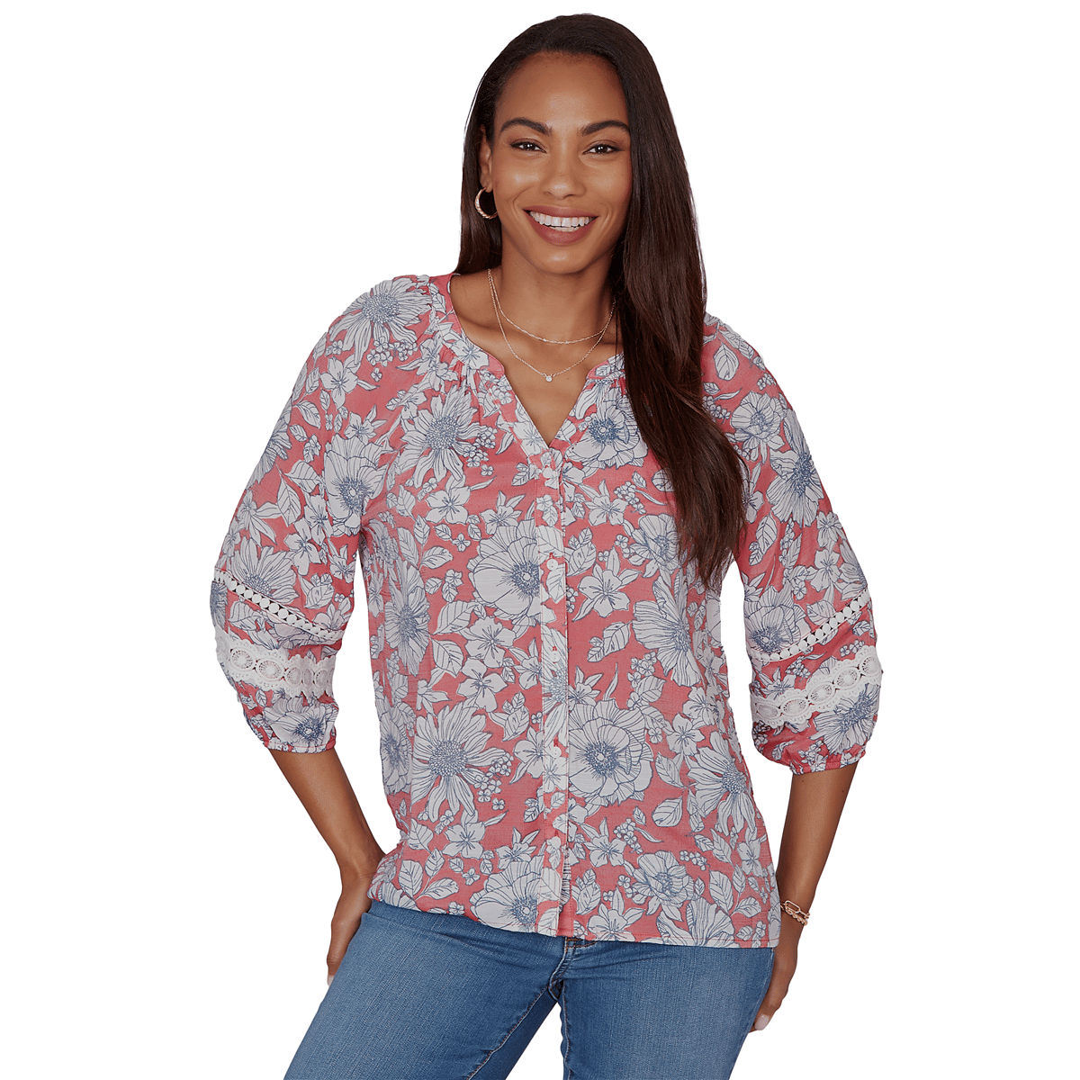 Click here for Womens Ruby Rd. French Riviera 3/4 Blouson Sleeve... prices