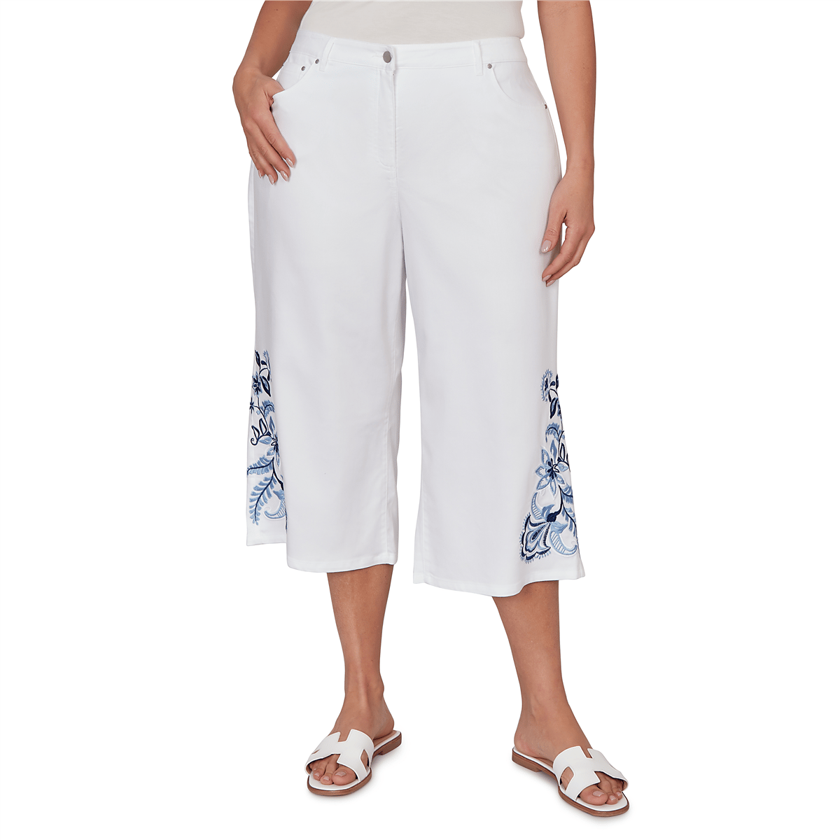 Click here for Plus Size Ruby Rd. French Riviera Embroidered Hem... prices