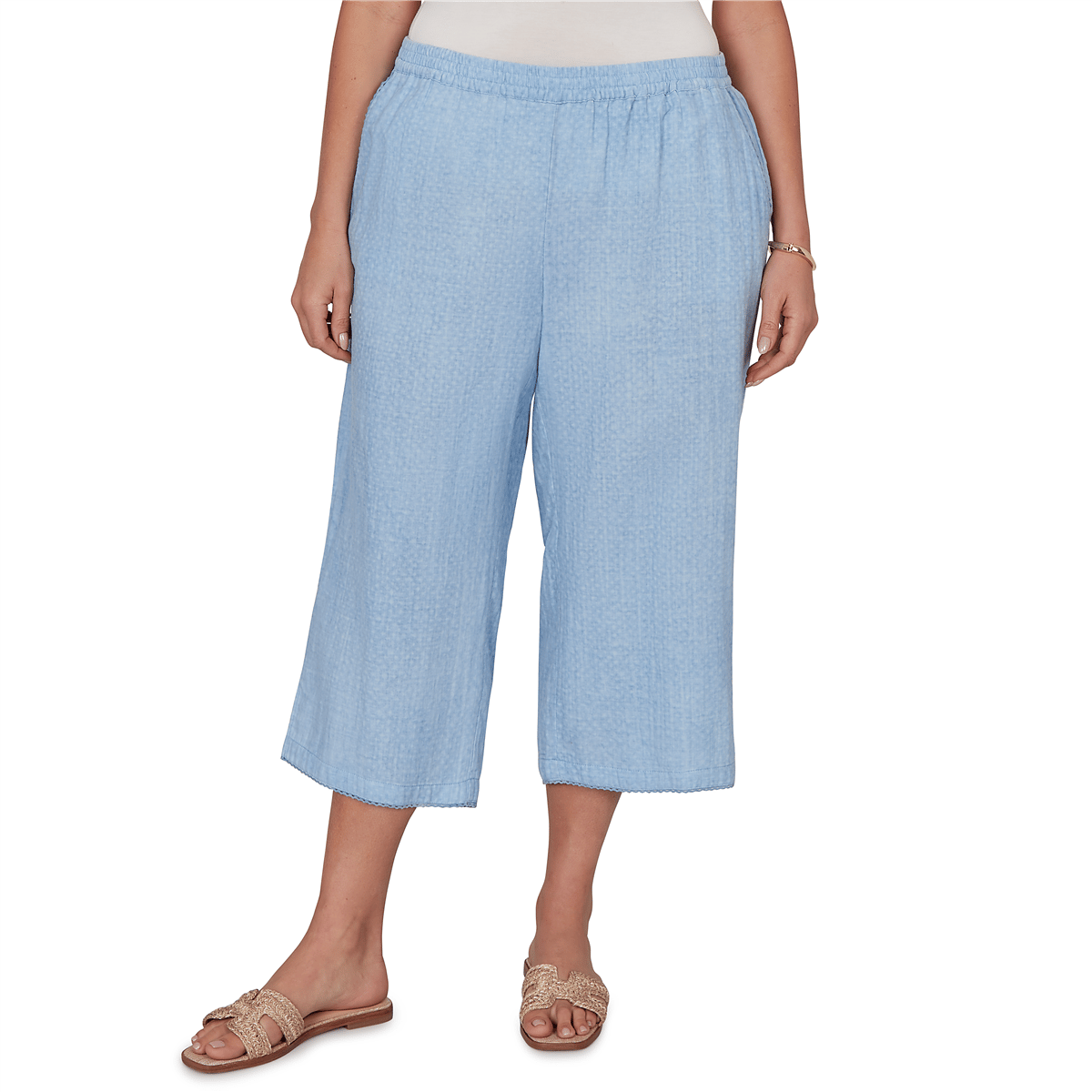 Click here for Plus Size Ruby Rd. French Riviera Pull On Wide Leg... prices