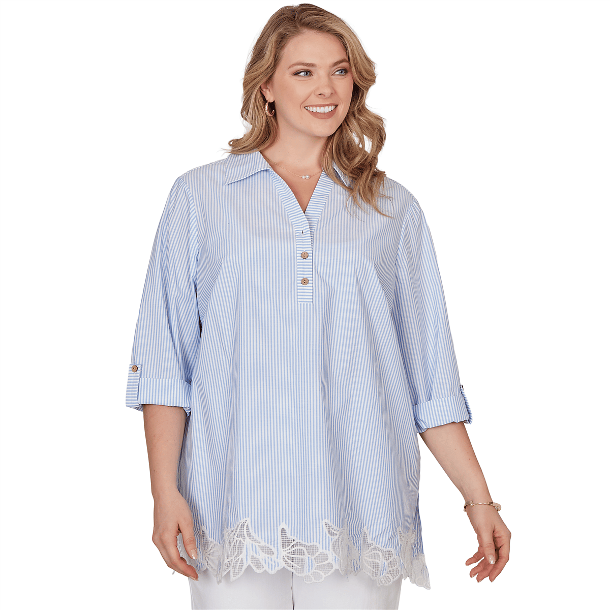 Click here for Plus Size Ruby Rd. French Riviera Coastal Stripe L... prices