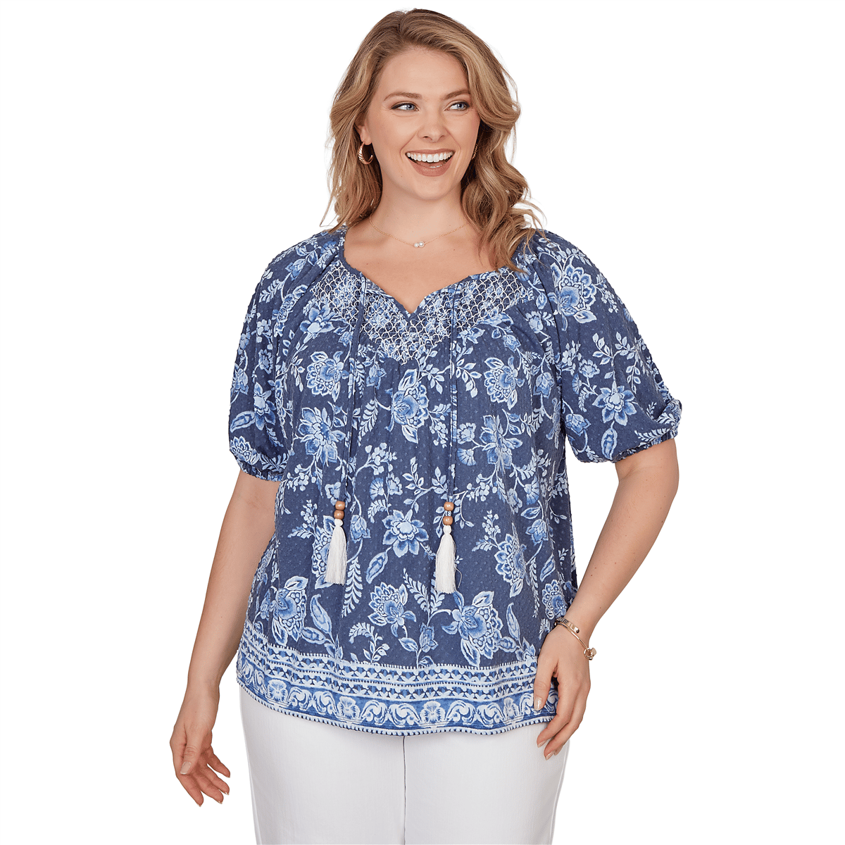 Click here for Plus Size Ruby Rd. French Riviera Clip Dot Tie Nec... prices