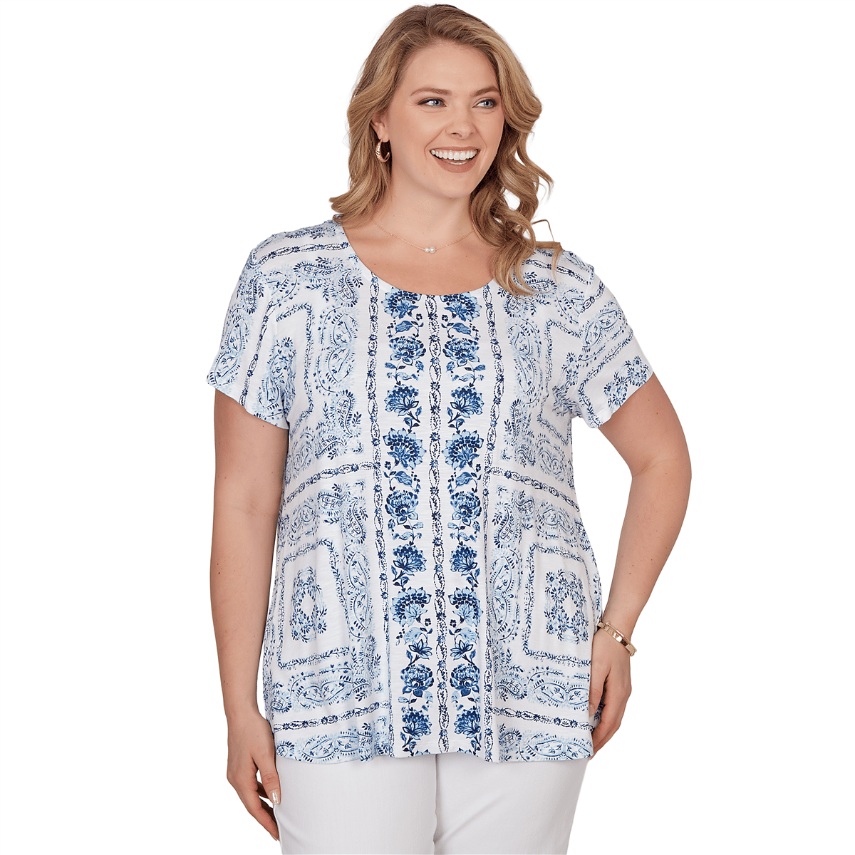 Click here for Plus Size Ruby Rd. French Riviera Short Sleeve Flo... prices