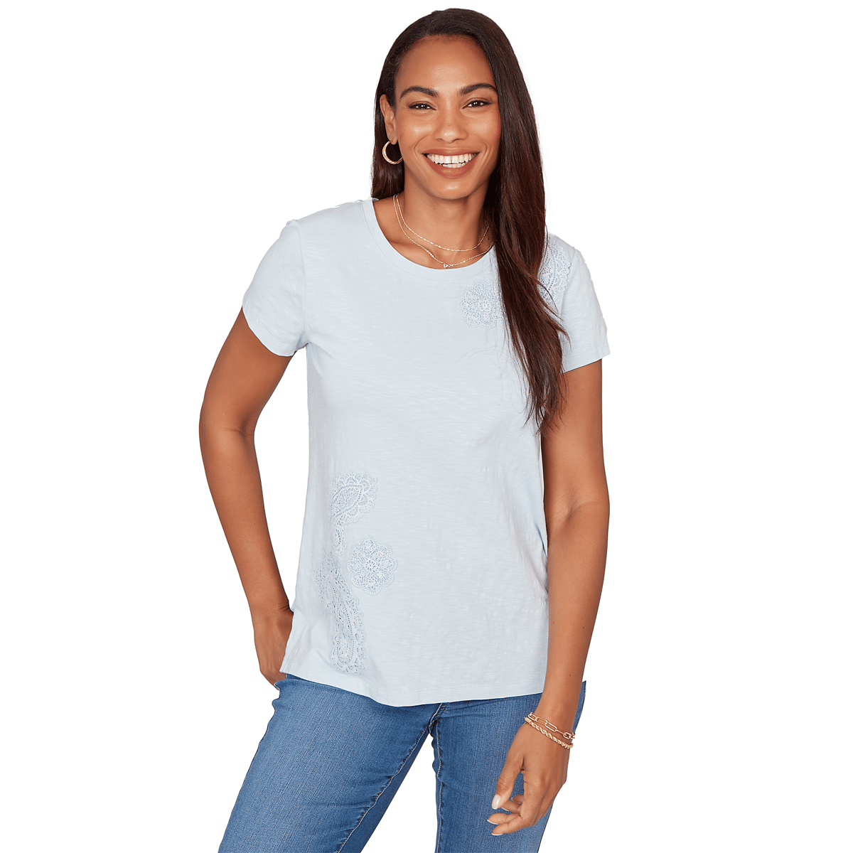 Click here for Petite Ruby Rd. French Riviera Short Sleeve Paisle... prices