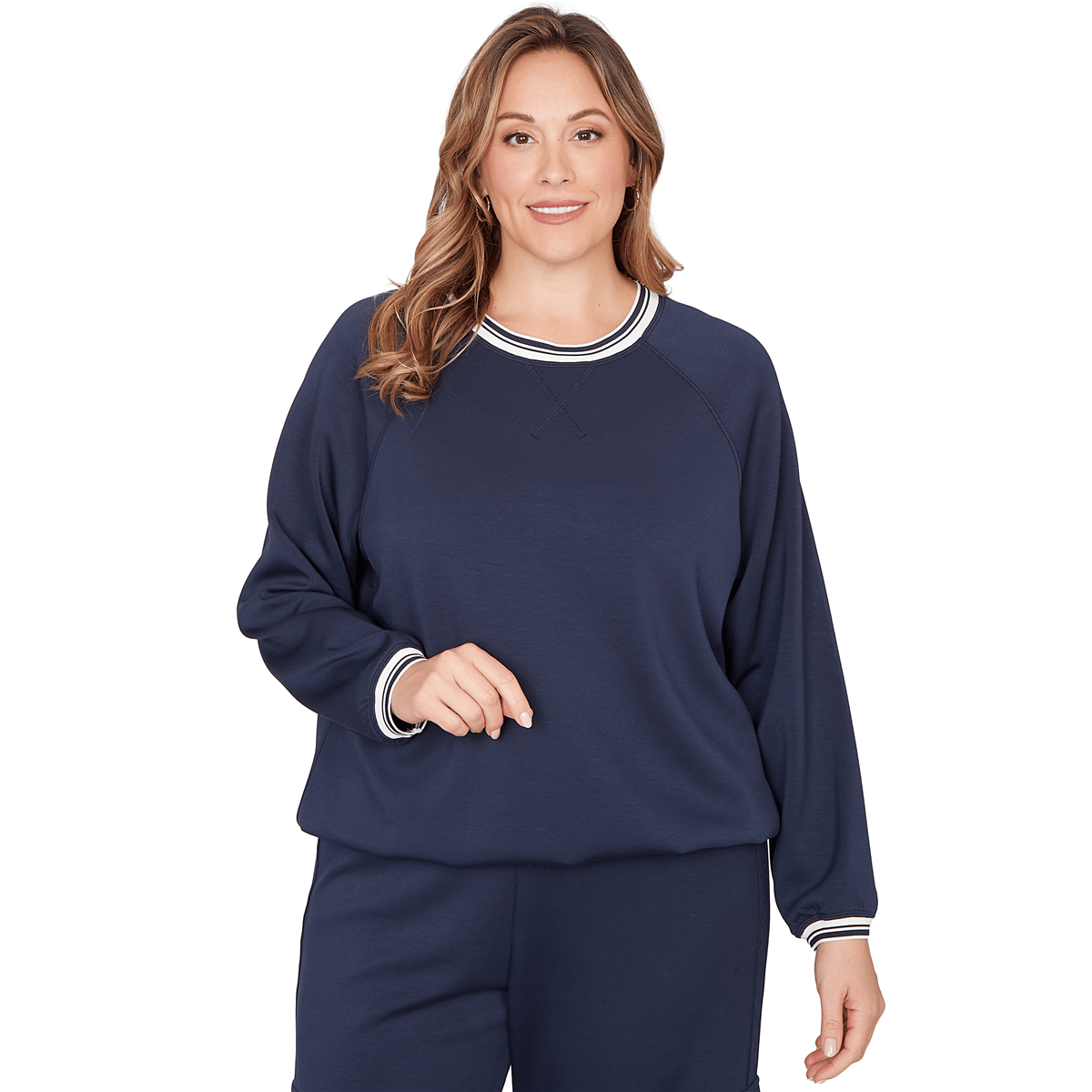 Click here for Plus Size Ruby Rd. Jetsetter Bubble Hem Sweatshirt prices