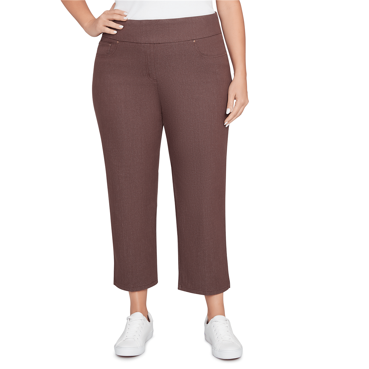 Click here for Plus Size Ruby Rd. Key Items Split Hem Pull On Ank... prices