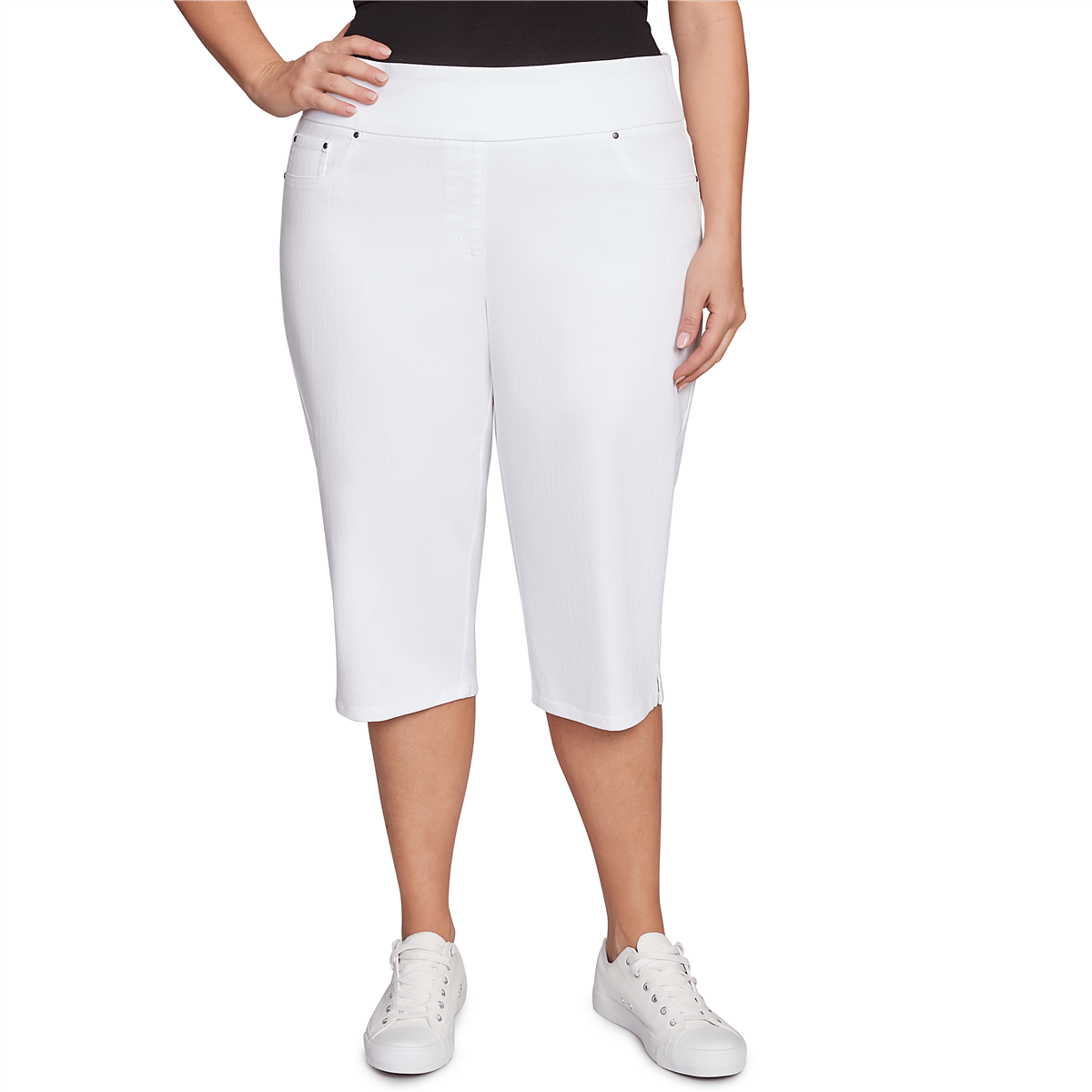 Click here for Plus Size Ruby Rd. Key Items Stretch White Pull On... prices