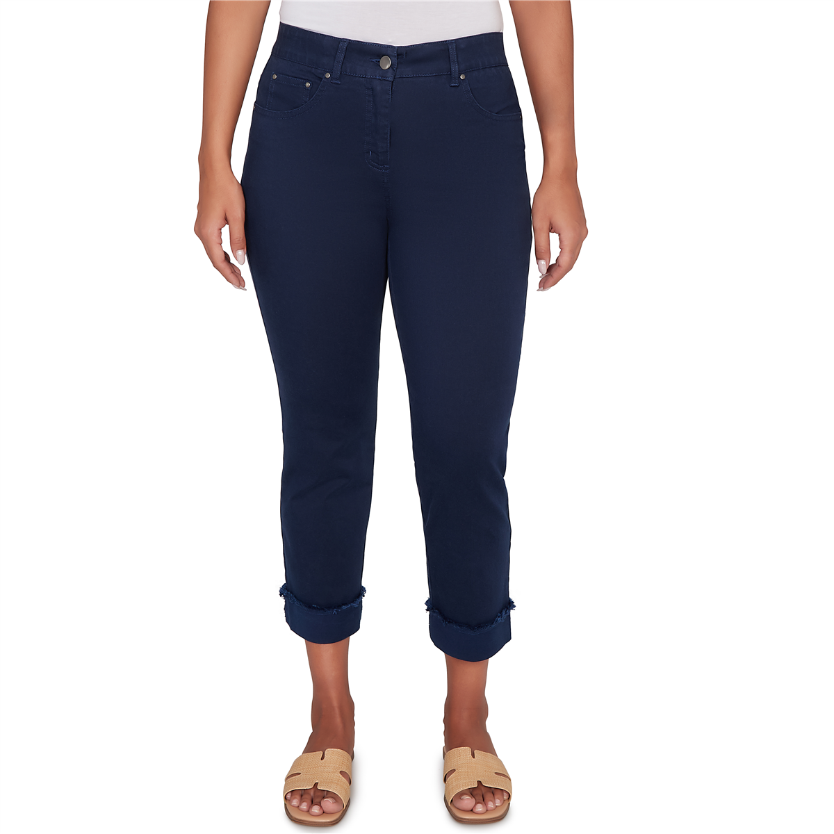 Click here for Petite Ruby Rd. Key Items Soft Twill Cropped Girlf... prices
