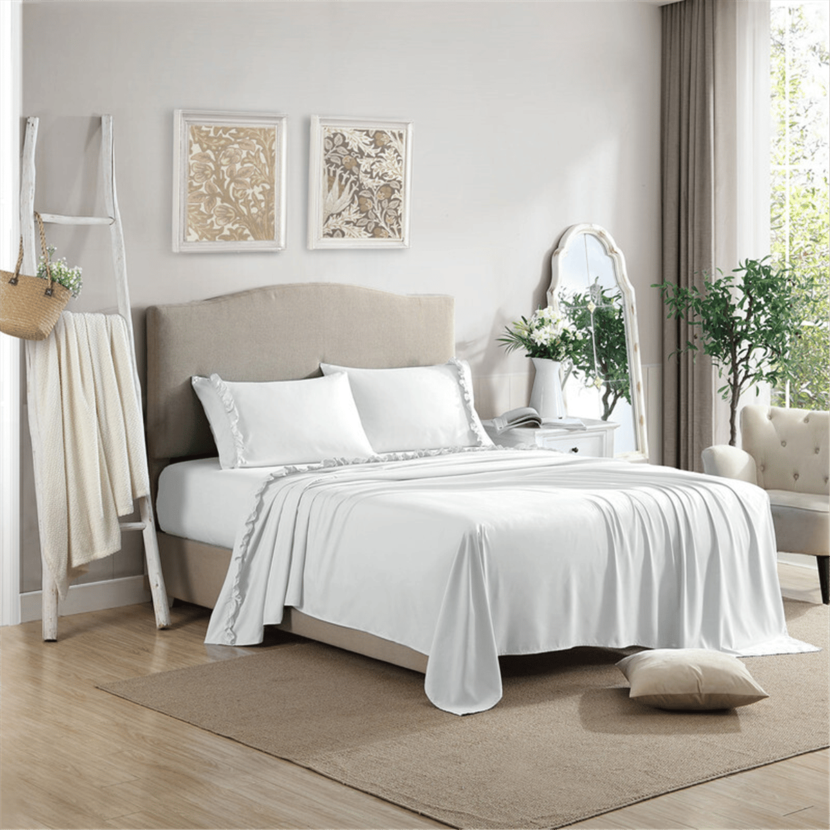 Click here for Swift Home Ruffle Hem 4pc. Lightweight Microfiber... prices