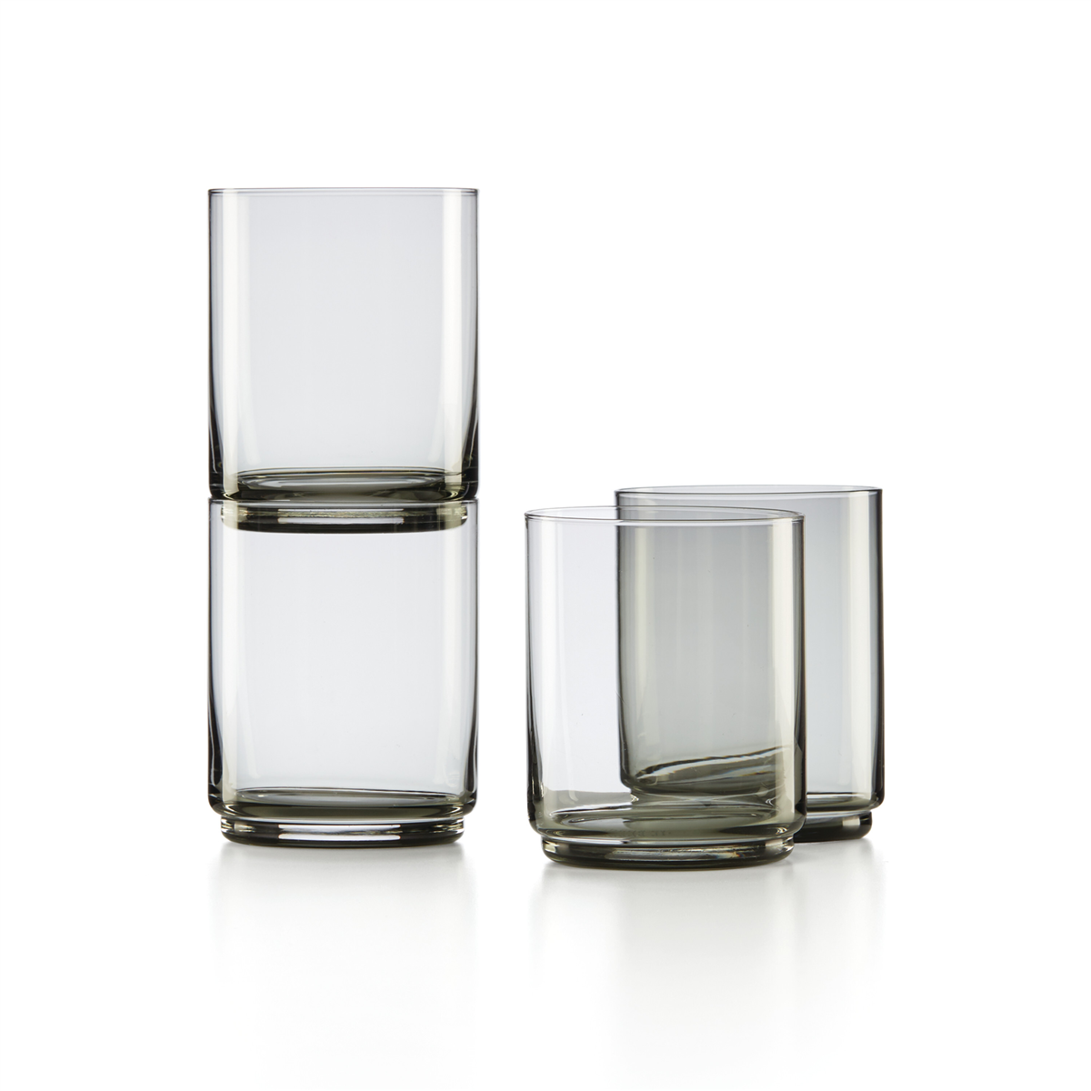 Tuscany Classics Stackable Tall Glasses Set  4 Piece - Black