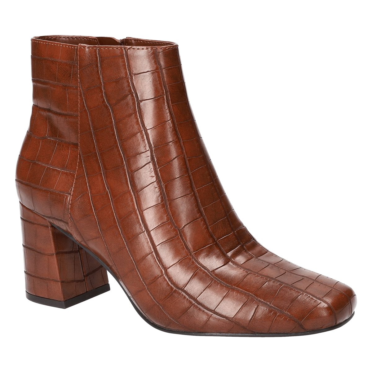 Bella Vita Womens Square Toe Ankle Booties - Tan Croco