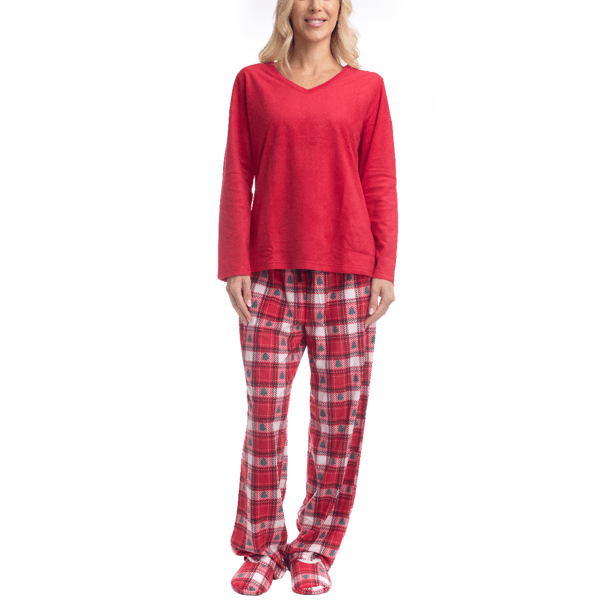 Click here for Womens Goodnight Kiss Cozy Up 3pc. Red Plaid Pajam... prices