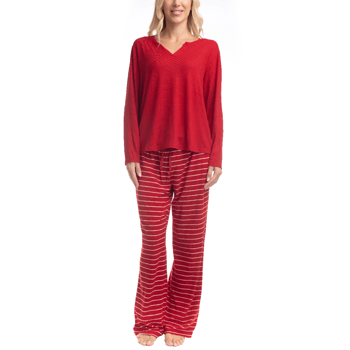 Click here for Womens Goodnight Kiss Holiday Pop Up Stripe Pajama... prices