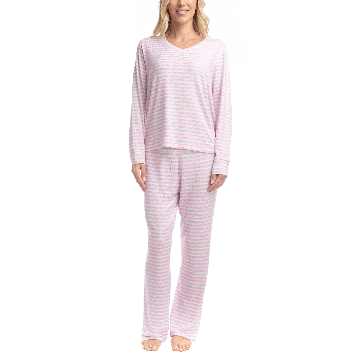 Click here for Womens Goodnight Kiss Max & Relax Stripe Pajama Se... prices